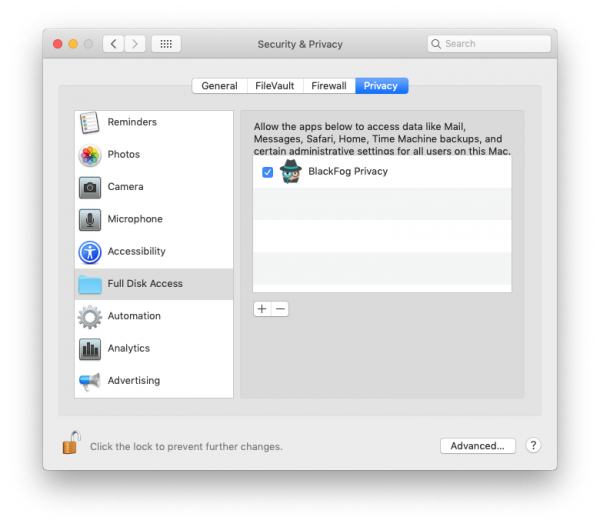 How to Allow Full Disk Access when using macOS Mojave | BlackFog