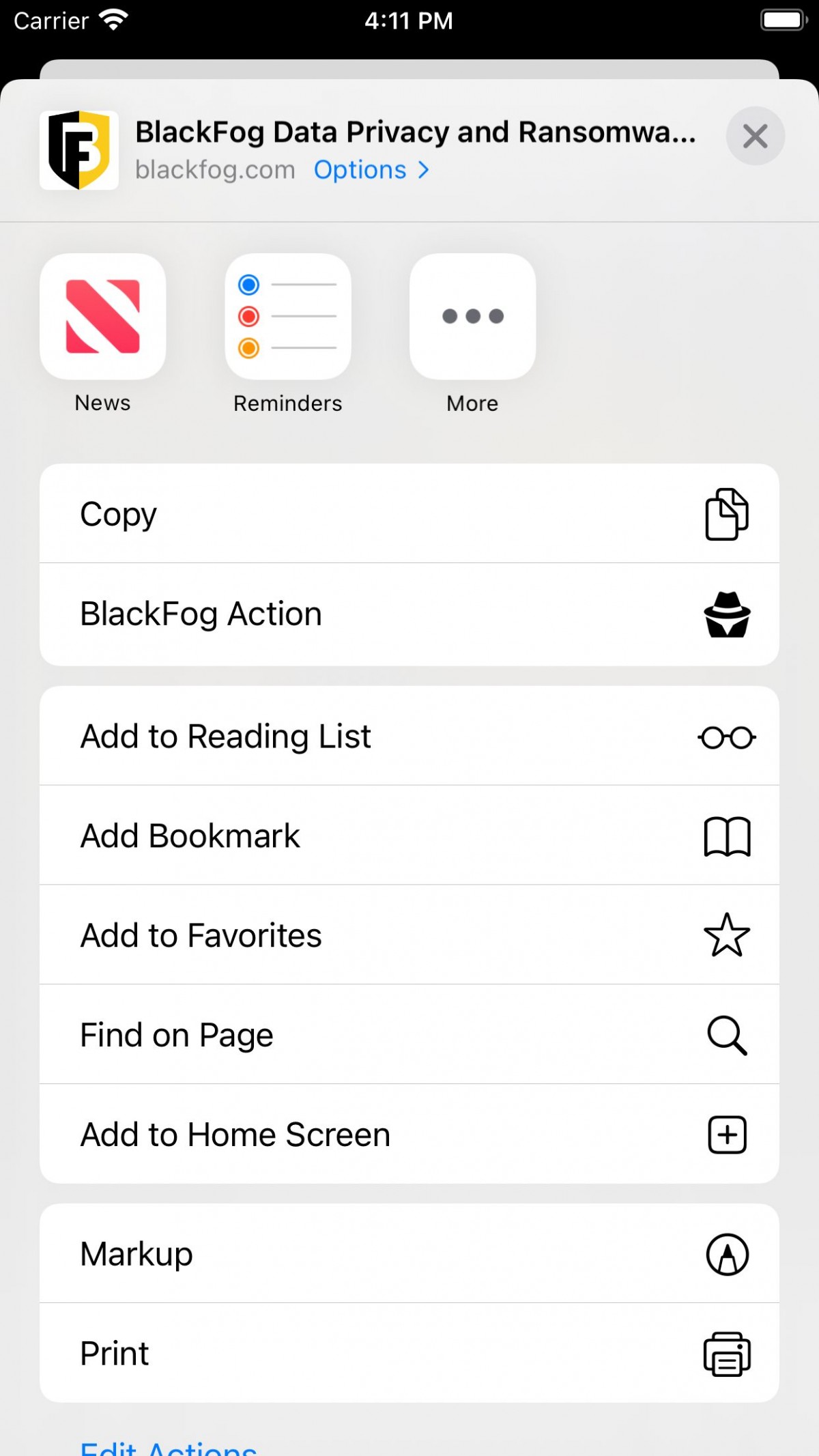 BlackFog Privacy iOS